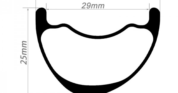 27.5er Carbon 35x25mm inner Width 29mm Tubeless Hookless Asymmetric Rim ...