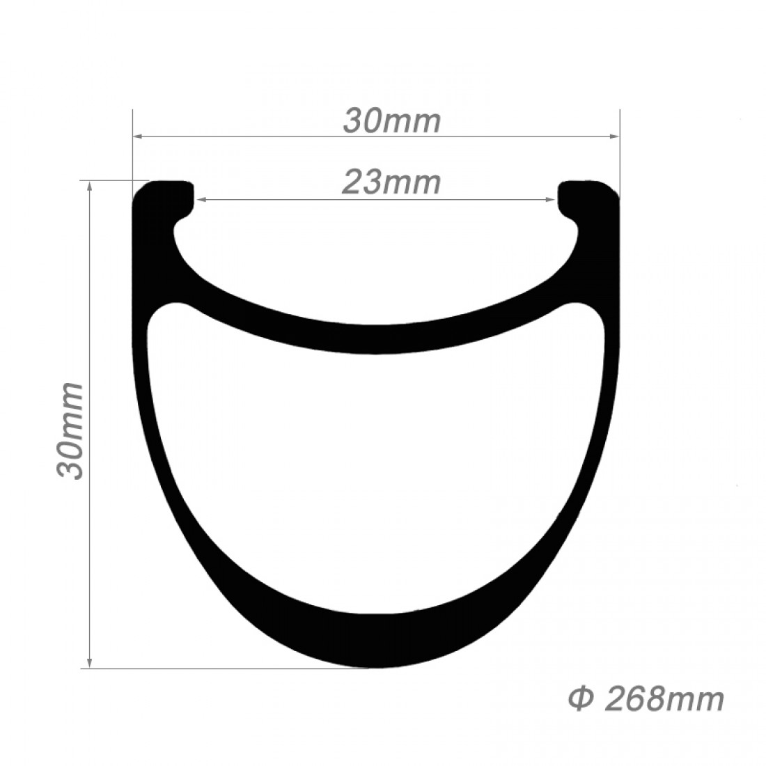 14 Inch 30x30mm Clincher Carbon Rim